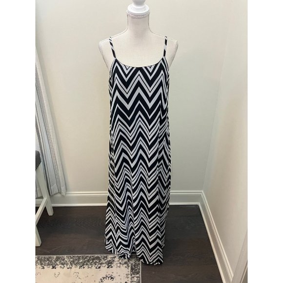 Tacera | Dresses | Tacera Black White Chevron Maxi Sundress Size Small ...